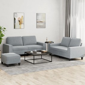 3dílná sedací souprava světle šedá textil 3201890