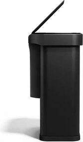 Černý bezdotykový ocelový odpadkový koš 58 l Sensor – simplehuman