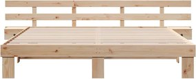 Rám postele s čelo Hnědá 180 x 200 cm Masivní borové dřevo 3385679