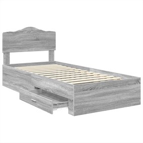 Rám postele s čelo Šedá Sonoma 70 x 190 cm Kompozitní dřevo 3413261