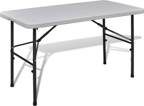 vidaXL Skládací zahradní stůl 122 cm HDPE bílý [41568]