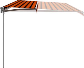 Ručně zatahovací markýza 600 x 300 cm oranžovo-hnědá 3051227