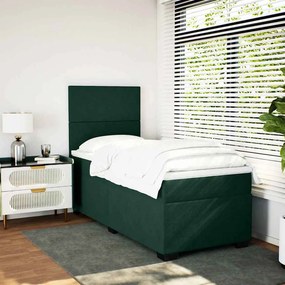 Box spring postel s matrací tmavě zelená 80 x 200 cm samet 3293059
