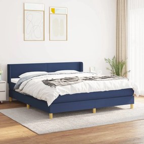 Box spring postel s matrací modrá 160x200 cm textil 3130127