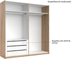 Skříň s posuvnými dveřmi 2,0x2,1 m (Dveře Lesklá Bílá) série N Asti