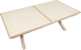 DEOKORK Hliníkový stůl BERGAMO 220/279 cm (efekt dřeva)