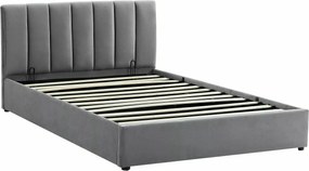 Čalouněná jednolůžková postel Montreal Velvet 120x200 se zvedacím roštem šedá