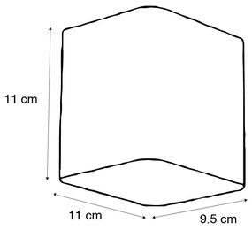 Moderní nástěnné svítidlo rezavě hnědé vč. LED IP54 čtvercové - Evi