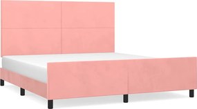 Rám postele s čelem růžový 180x200 cm samet 3125652