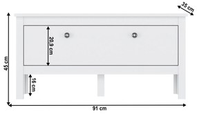 Kondela Botník 1K, bílá, OLJE