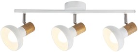 Rabalux HOLLY stropní bodové svítidlo 3x40W | E14 | IP20 - bílá, světlé dřevo
