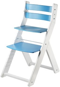 WOOD PARTNER Rostoucí židle pro prvňáčka  SANDY bílá/modrá