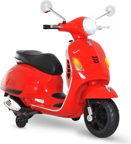 HOMCOM Elektrická Motorka pro Děti 3-6 Let s Licencí VESPA - Akumulátorová Motorka pro Děti s Hudbou, Rychlostí 2-3 km/h a Klaksonem, Nosnost 25 kg, Č
