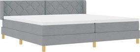 Postel s boxspringem s čelo Světle šedá 200 x 200 cm textil 3341377