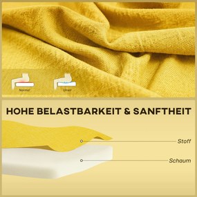 HOMCOM dvoumístná pohovka bez područek s dekorativním prošíváním — čalouněná, úsporná moderní pohovka s nohami z kaučukového dřeva, 117 x 56,5 x 77 c…