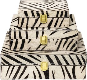 Zebra Bijoux box z hovězí kůže (sada 3ks) - 25,5*25,5*8cm