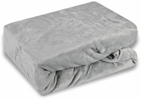 Prostěradlo z mikroplyše šedé EMI, Plachta 90 (100)x200
