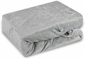 Prostěradlo z mikroplyše šedé EMI, Plachta 90x200