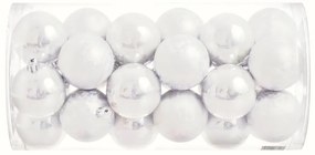 plastové koule / baňky 5 cm (30 ks) - MIX bílá
