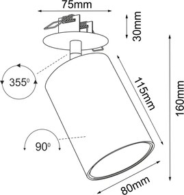 Brosline 3257 - Podhledové bodové svítidlo ACE 1xGU10/10W/230V bílá