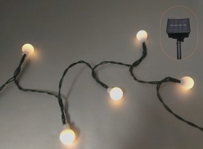 Solární vánoční řetěz s kuličkami, různobarevná, 40 LED, 5m