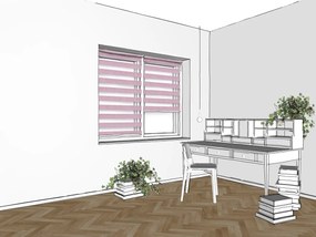 ZEBRA-SHOP Roleta DEN A NOC / MINI / STANDARD / růžová / BH 10 Barva mechanizmu: bílá, Výška: 150, Šířka: 30