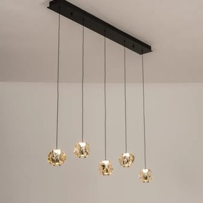 Závěsné LED svítidlo Benelux Organic Crystal Gold 5 Lineo