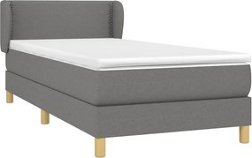 Box spring postel s matrací tmavě šedá 100 x 200 cm textil 3126702