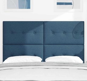 Výškově nastavitelné čelo postele s čelo Modrá 144 cm textil 3337827