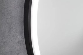 Sapho KADRIS kulaté zrcadlo s LED osvětlením o 60cm černá mat KD060
