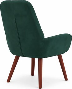 relaxační křeslo, odpočinkové, dřevo/kov/textil, 96x69x78 cm, nohy tmavé/tmavě zelená, Dekorino KR20260047