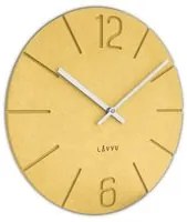 Lavvu LCT5026 - Žluté hodiny Natur vyrobené v Čechách o průměru 34cm