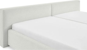 Bílá čalouněná dvoulůžková postel s úložným prostorem s roštem 200x240 cm Cube – Meise Möbel