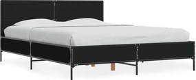 Rám postele černý 140 x 200 cm kompozitní dřevo a kov 3279997