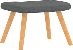 Relaxační křeslo se stoličkou tmavě šedé textil 327535