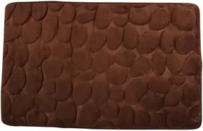 MSV PEBBLES koupelnová předložka 40 x 60 cm hnědá / Polyester, PU pěna