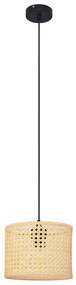 Helam Lustr na lanku ALBA 1xE27/60W/230V pr. 20 cm ratan/černá HE1418