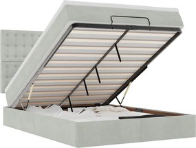 Osmanský rám postele s matracemi světle šedá 140x190cm samet 3313613