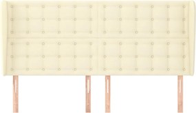 Čelo postele typu ušák krémové 203 x 23 x 118/128 cm umělá kůže 3118066