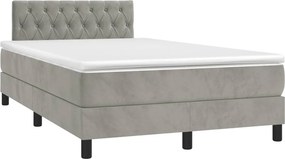 Box spring postel s matrací světle šedá 120x190 cm samet 3269855