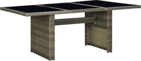 vidaXL Zahradní stůl polyratan a masivní akáciové dřevo [313314] Barva: Hnědo-černá