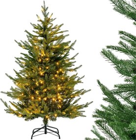 Costway 136 cm Umělý vánoční stromeček s osvětlením a 180 Teplá bílá LED světla
