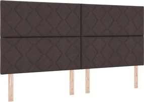 Postel s boxspringem s čelo Tmavě hnědá 200 x 200 cm textil 3341731