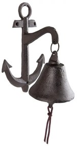 Hnědý litinový zvonek s kotvou