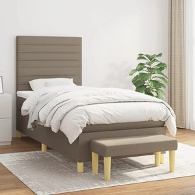 Box spring postel s matrací taupe 90x200 cm textil 3137209