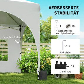 3 x 6 m pop-up pavilon s bočními stěnami, 6 pytlů s pískem, výškově nastavitelná střecha, stan pro zahradní párty s přepravní taškou