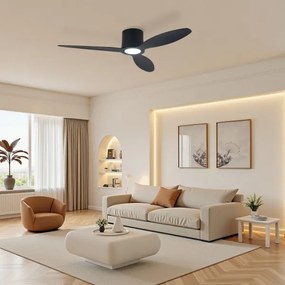 ZEVENTI - LED Stropní ventilátor VENTORA LED/24W/230V Wi-Fi Tuya černá + DO