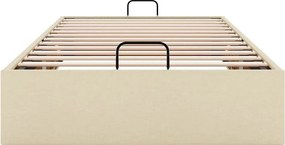 Osmanský rám postele bez matrací krémově 90x200 cm textil 3310852
