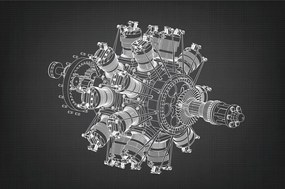 Tapeta hvězdicový motor - 150x100 cm