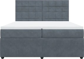 Box spring postel s matrací tmavě šedá 200x200 cm samet 3292431
